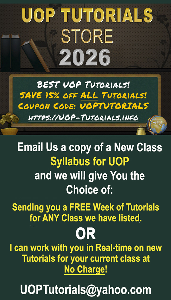 UOP Tutorials Store - FREE UOP Tutorials